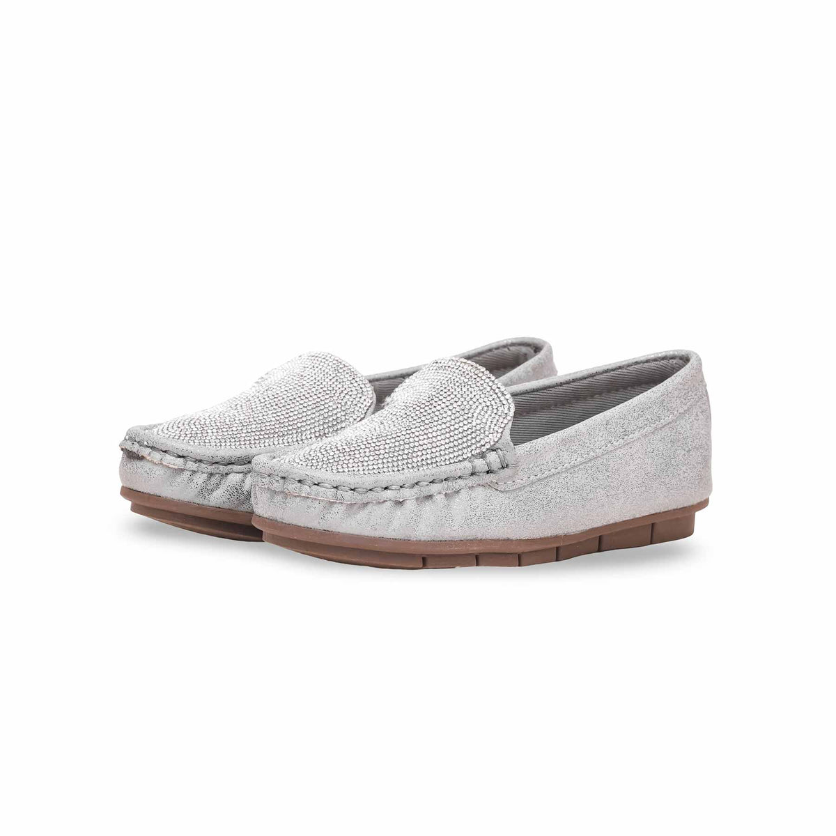 Girls Grey Formal Moccasin KD0910 – Stylo