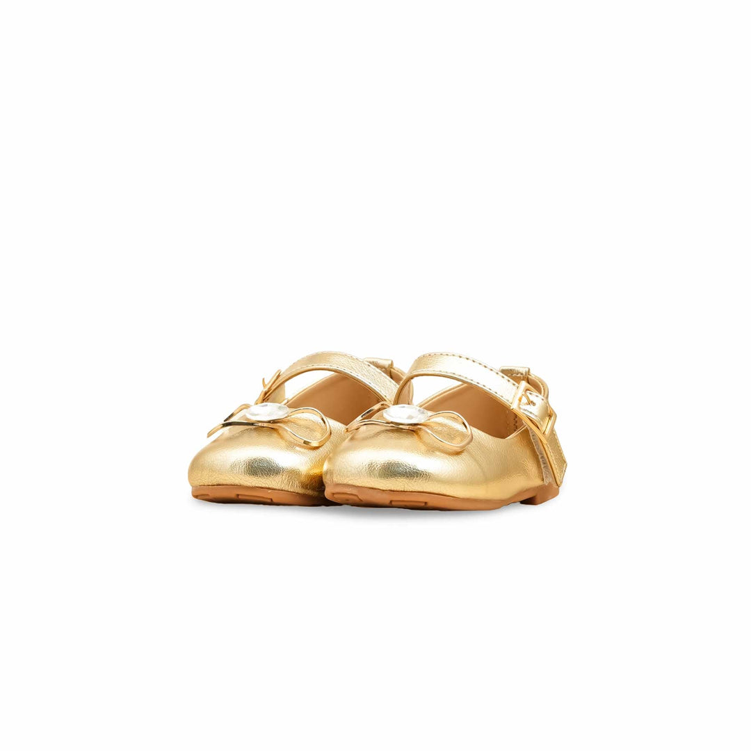 Girls Golden Fancy Pumps KD2582