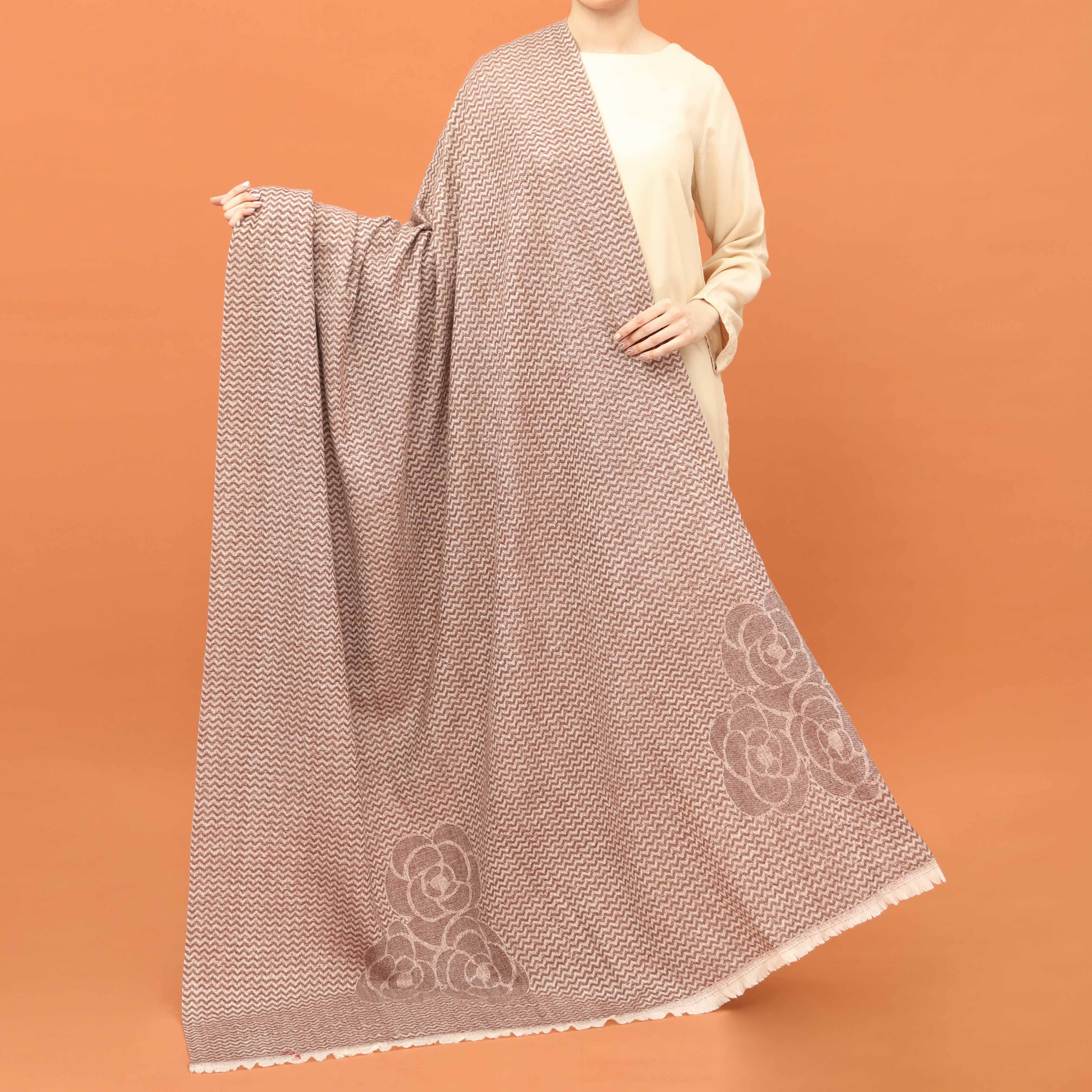 Brown Acrylic Winter Shawl PN4346 – Stylo