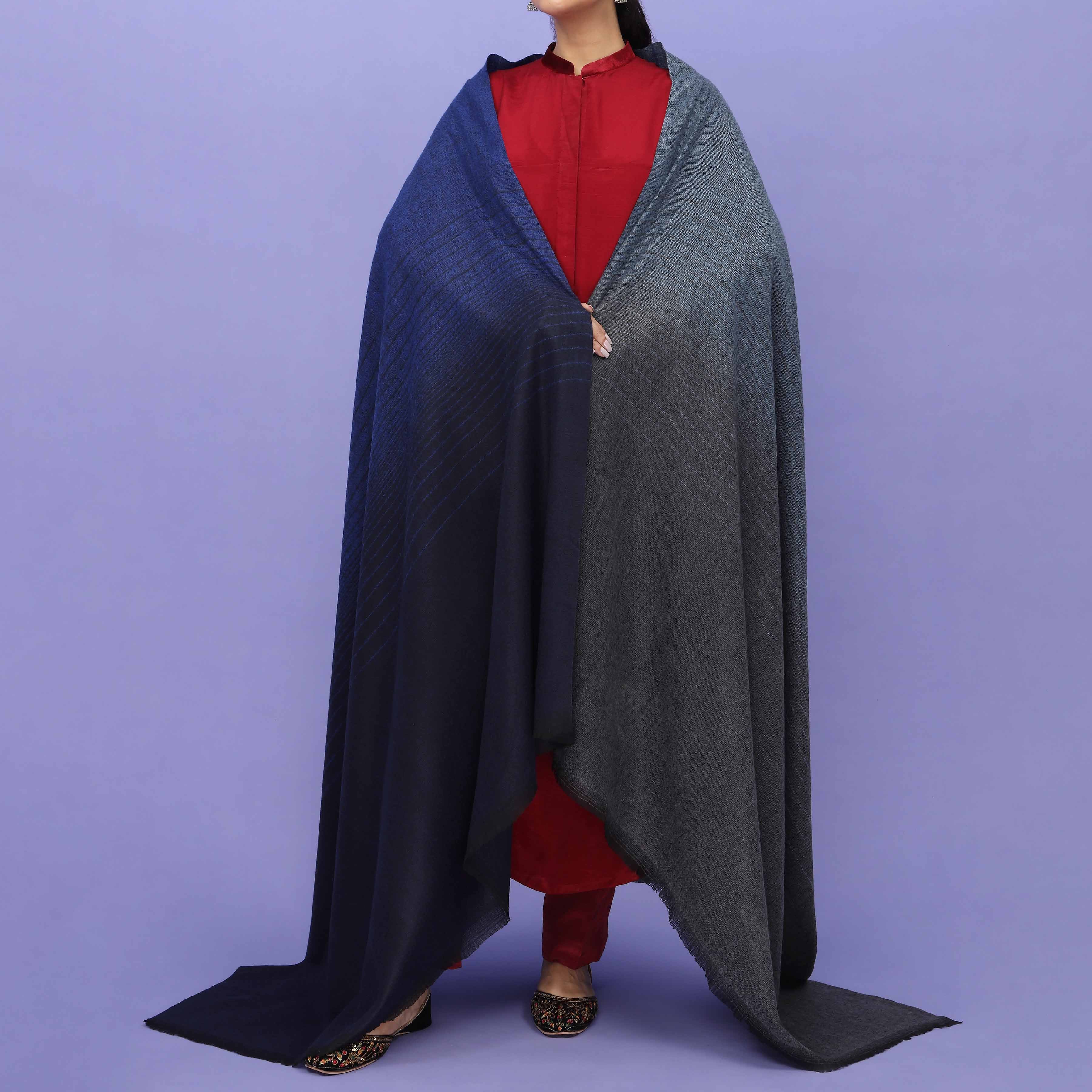Blue Acrylic Winter Shawl PN4437 – Stylo