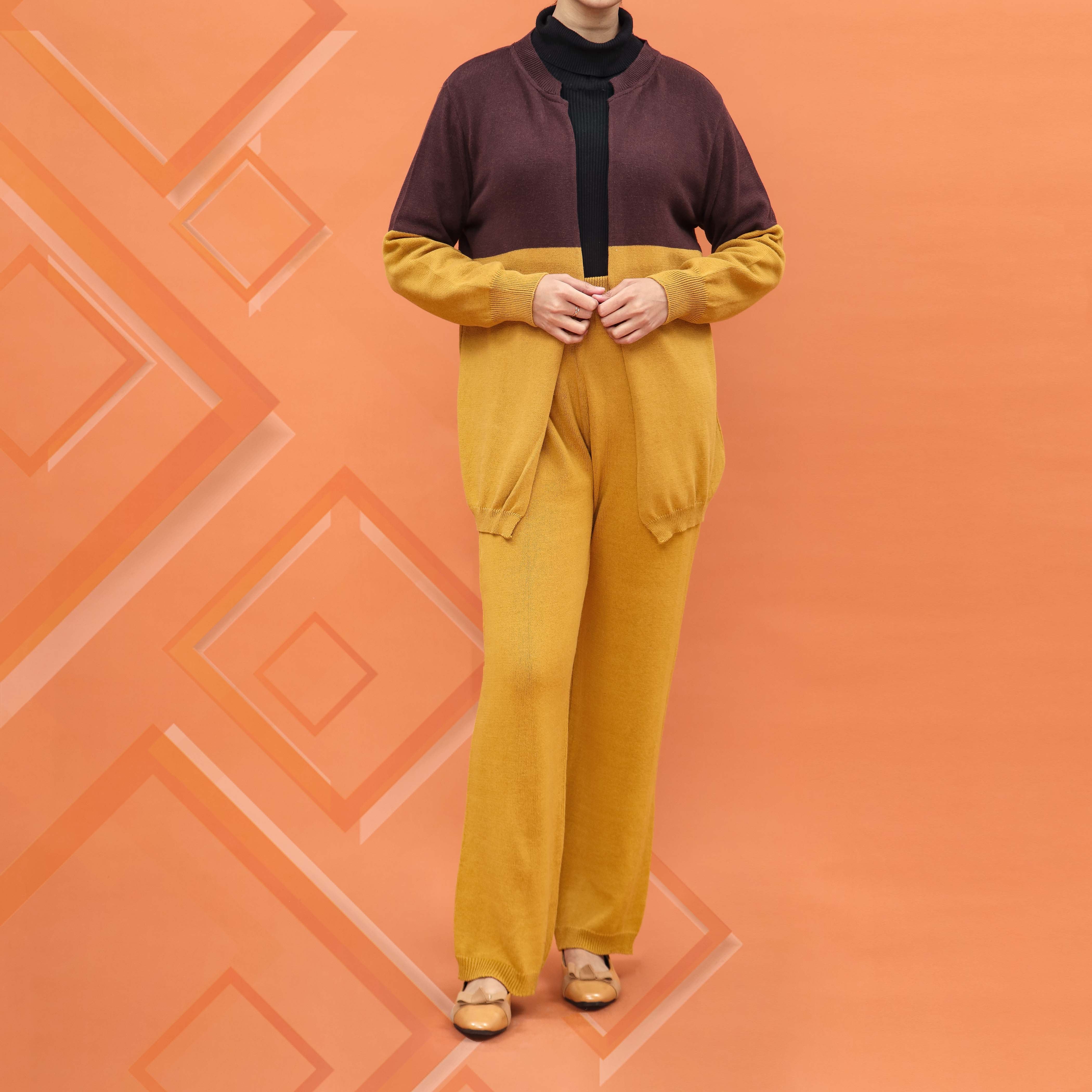 Mustard Acrylic Thread Winter Sweater Cord Set PN4623 – Stylo