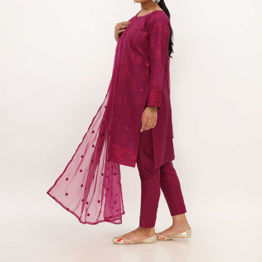3PC- Embroidered Cambric Suit PS5266