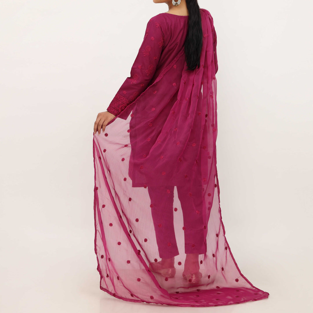 3PC- Embroidered Cambric Suit PS5266