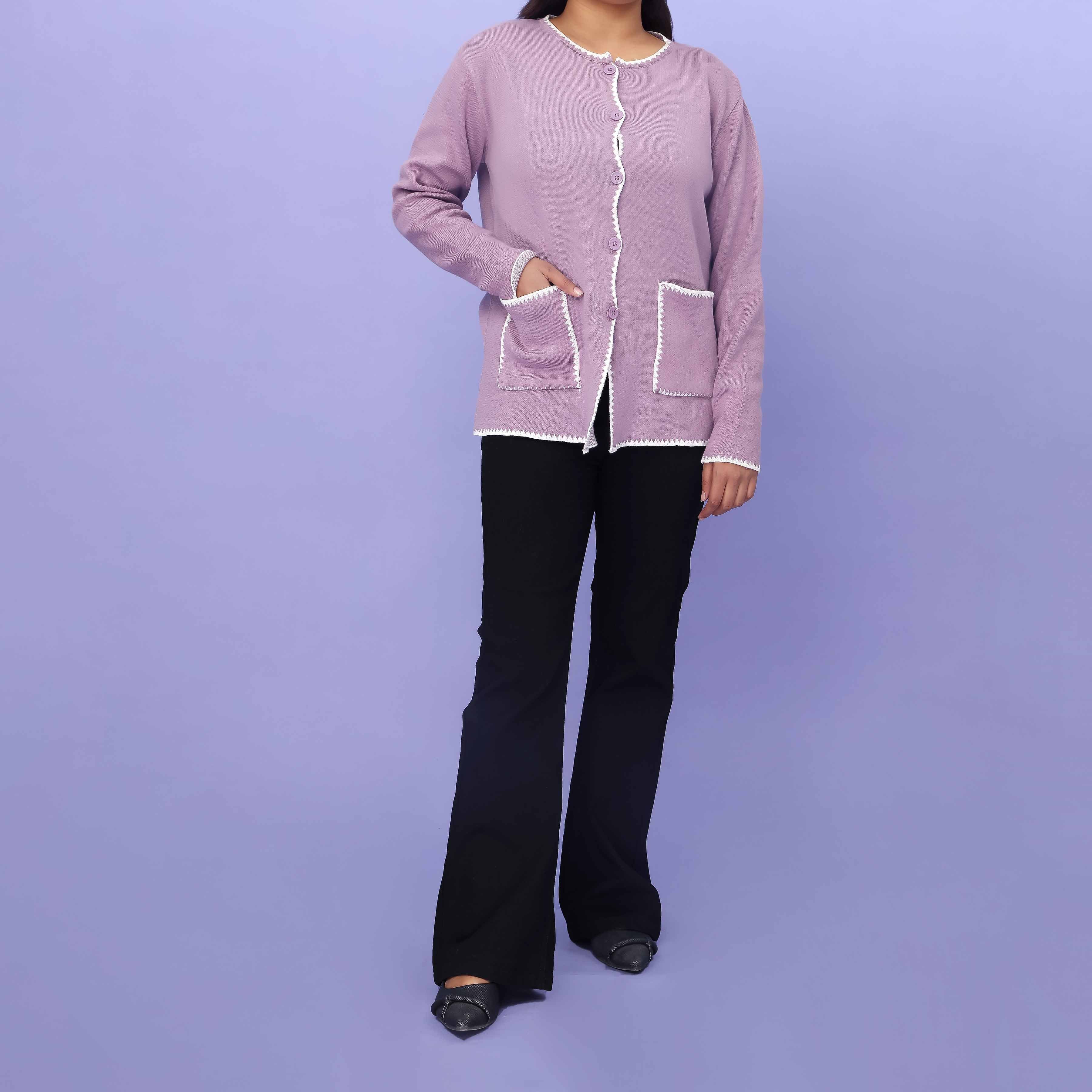 Purple Cotton Thread Winter Sweater PW4833 – Stylo