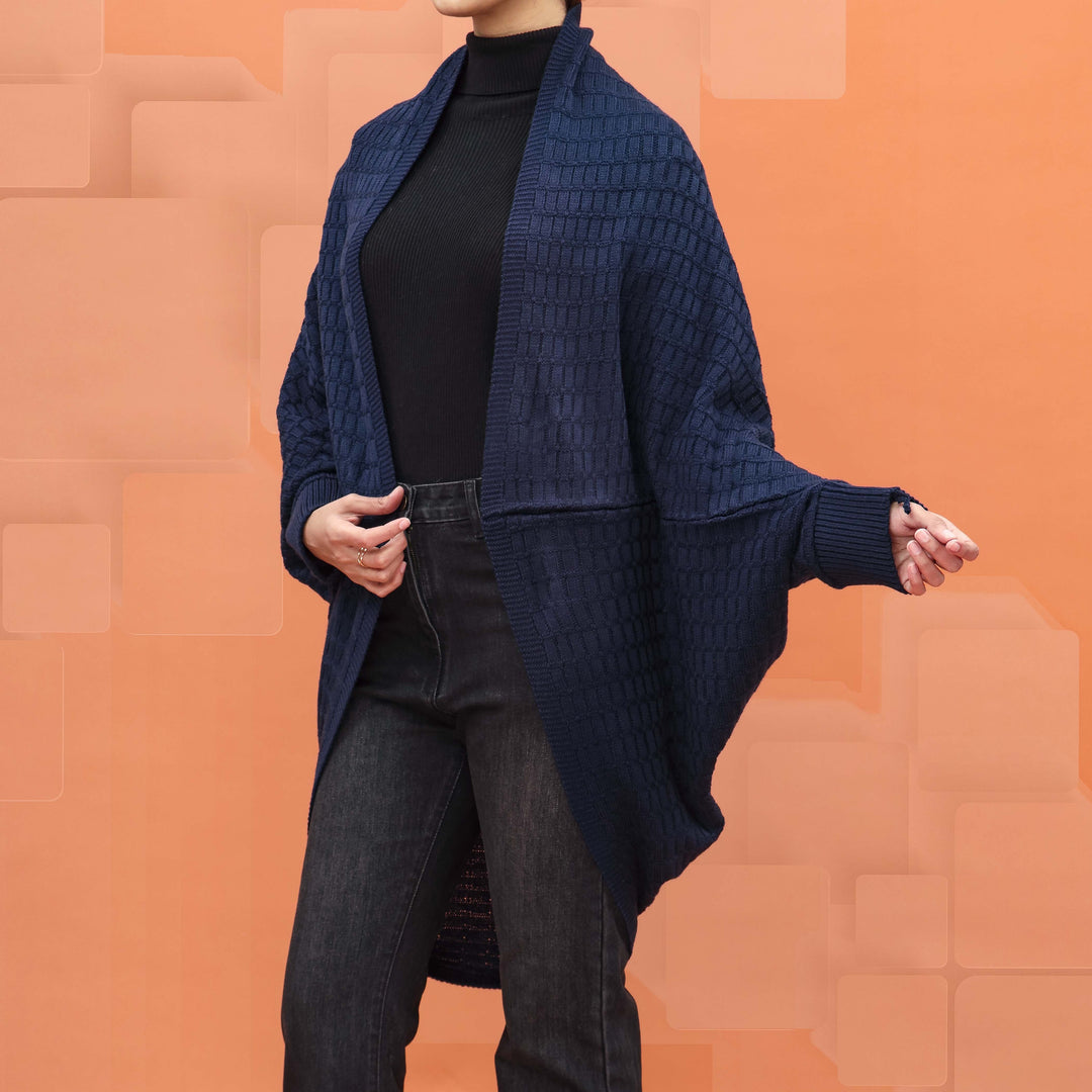 Navy Acrylic Thread Winter Sweater PW4879 – Stylo