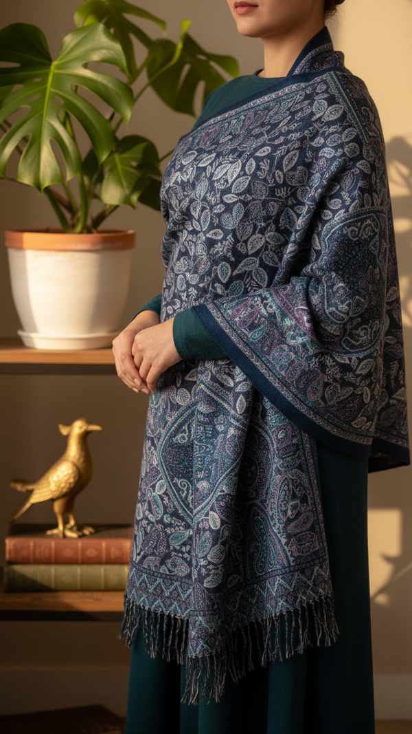 Navy Winter Stole PW5761