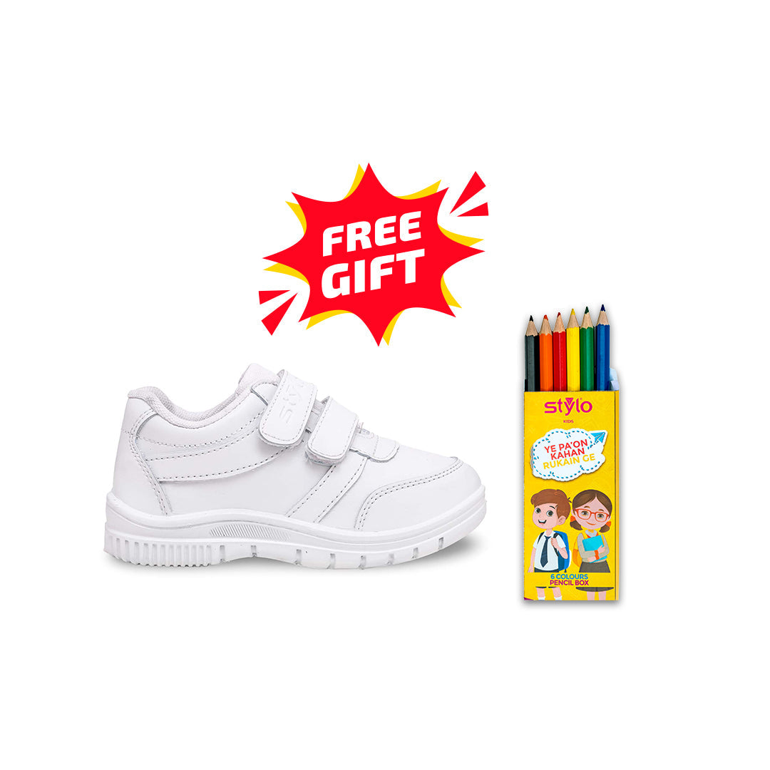 Boys White School Shoes SK1072 – Stylo