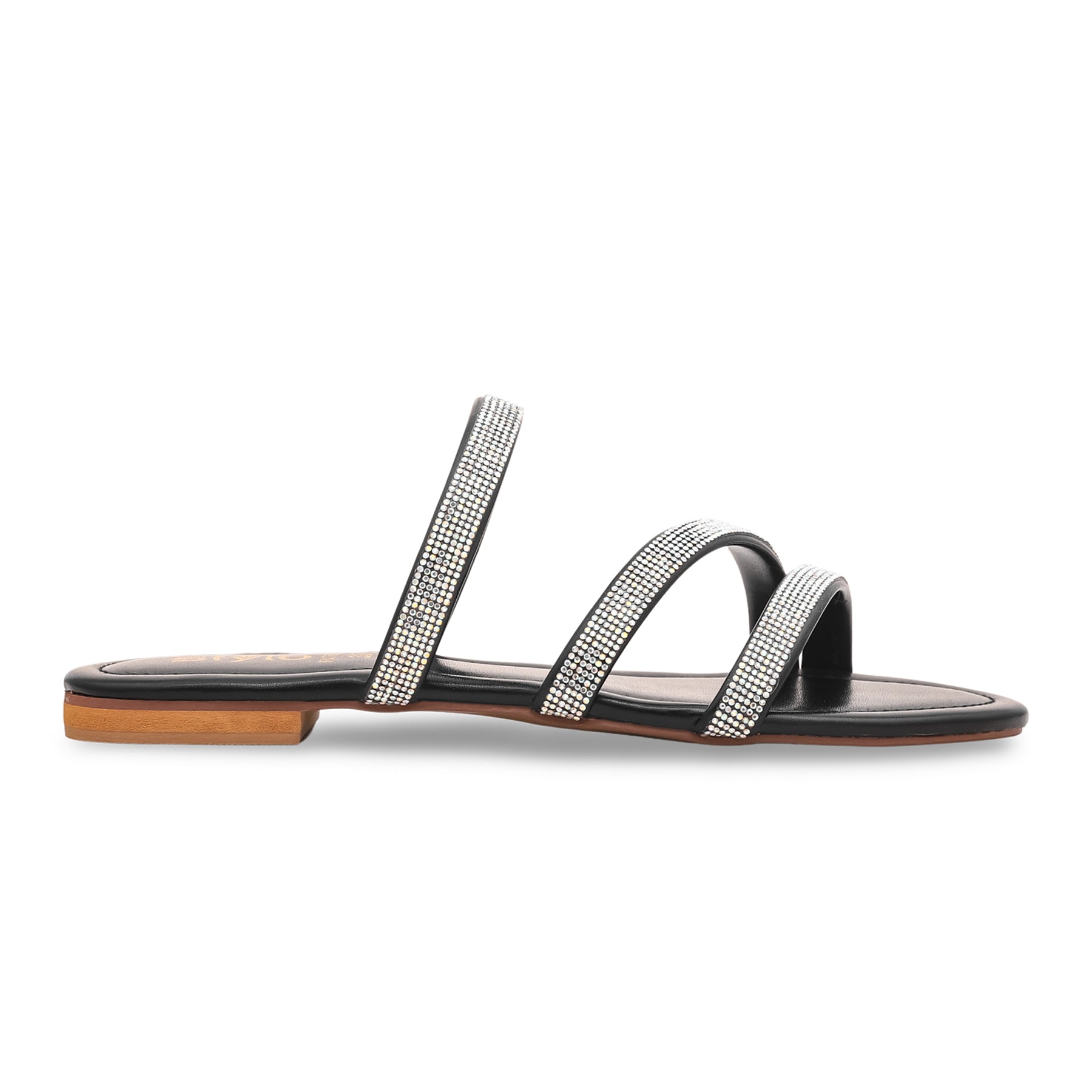 Black Fancy Slippers FN7697 | Stylo