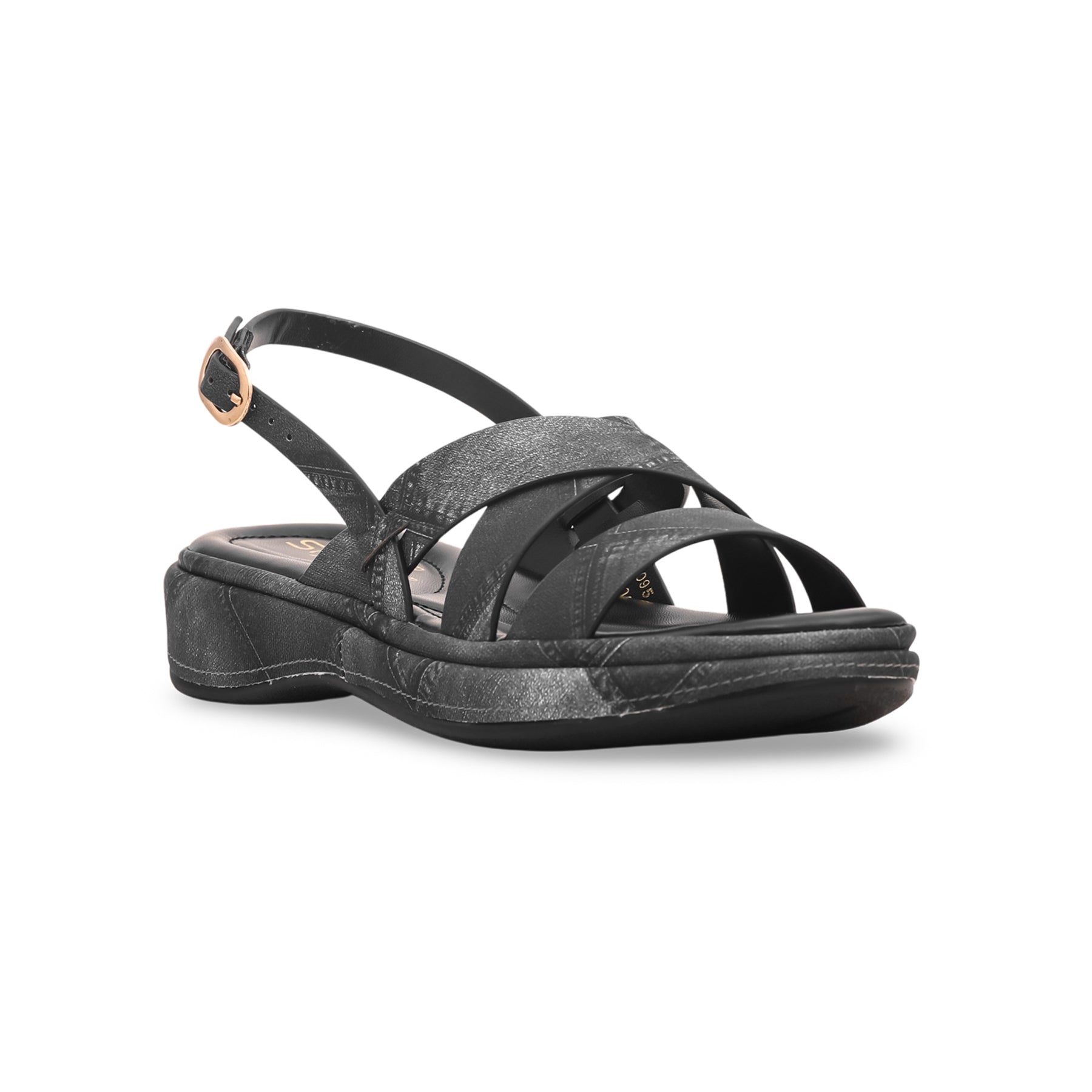 Black PU Sandals PU0068 | Stylo